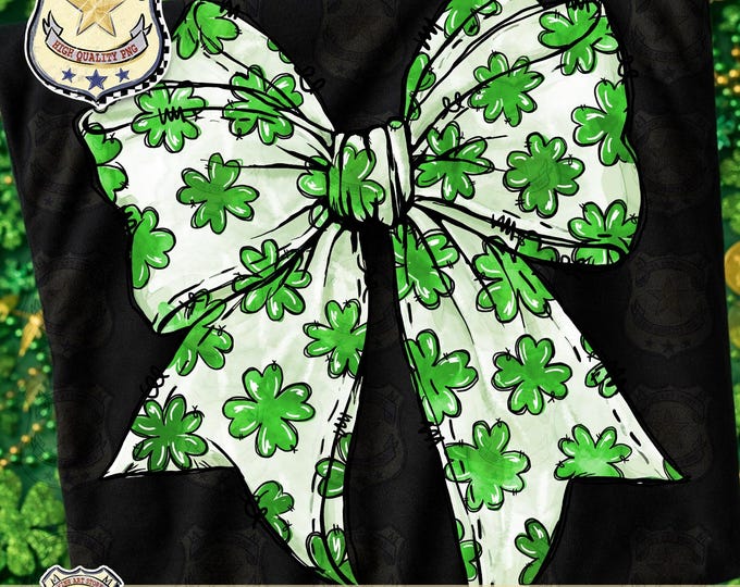 Coquette Patrick's Day Bow Png, Patrick Day Png, Shamrock Lucky Bow Png ...