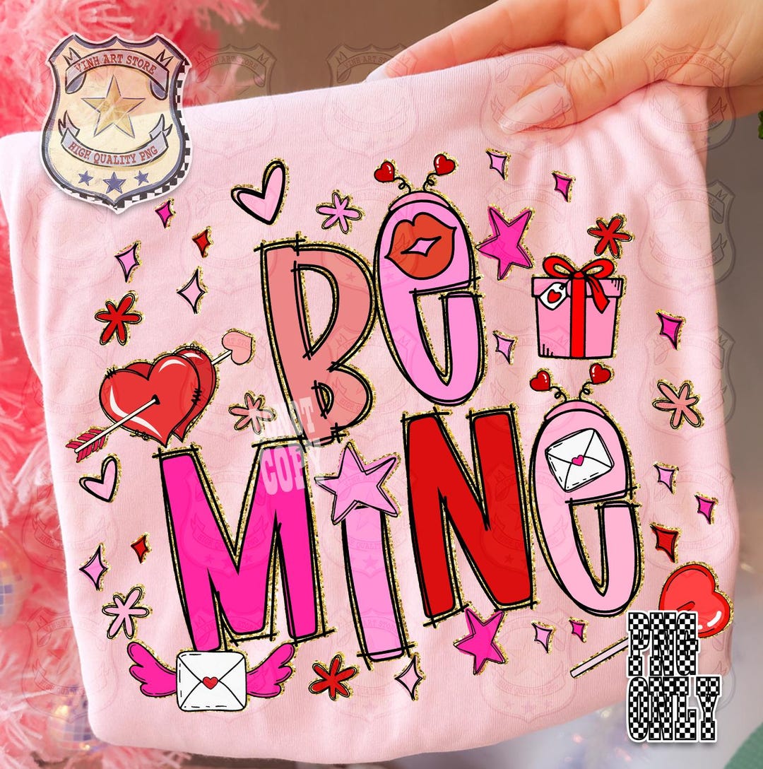 Be Mine Valentine Png, Valentine Doodle Png, Glitter Valentine Png ...
