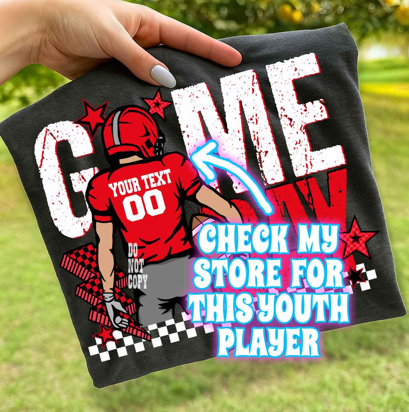 Custom Football Player Png, Touch Down Season, Game Day Player Design ...