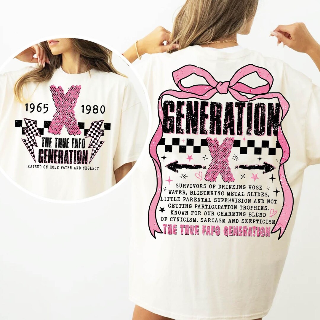 Generation X PNG, FAFO Gen X Grunge Design With Checkerboard Lightning ...