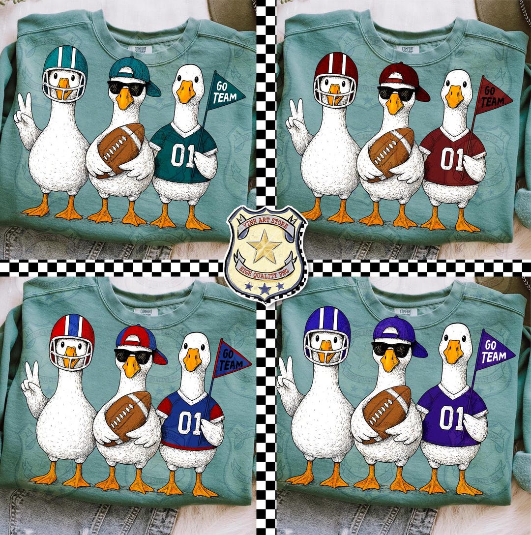Funny Silly Goose Football Png Bundle, Fall Football Game Day Goose ...