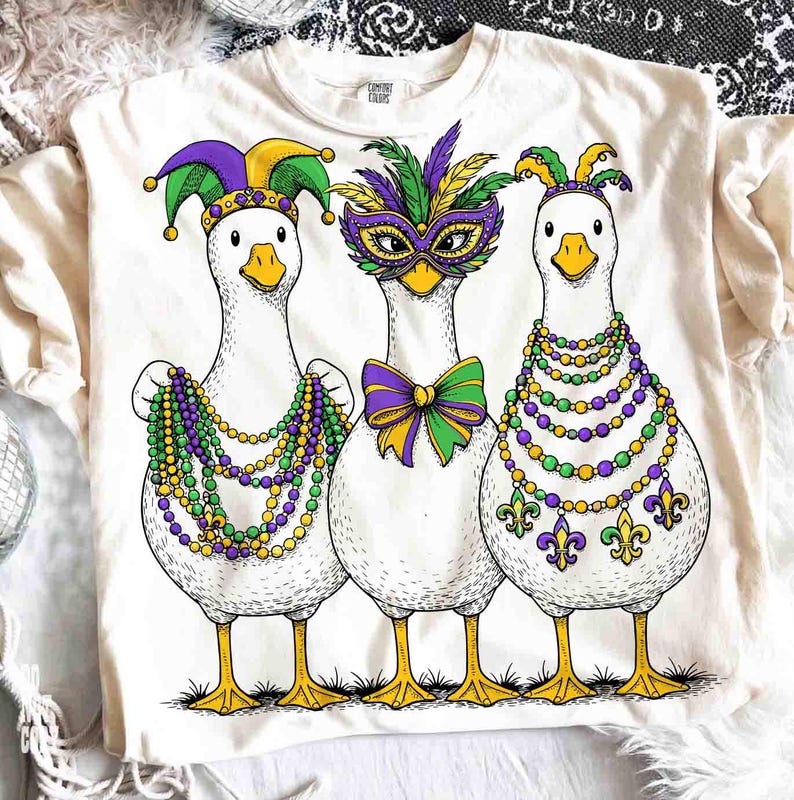 Funny Mardi Gras Goose PNG, Retro Mardi Gras PNG, Trendy Mardi Parade ...