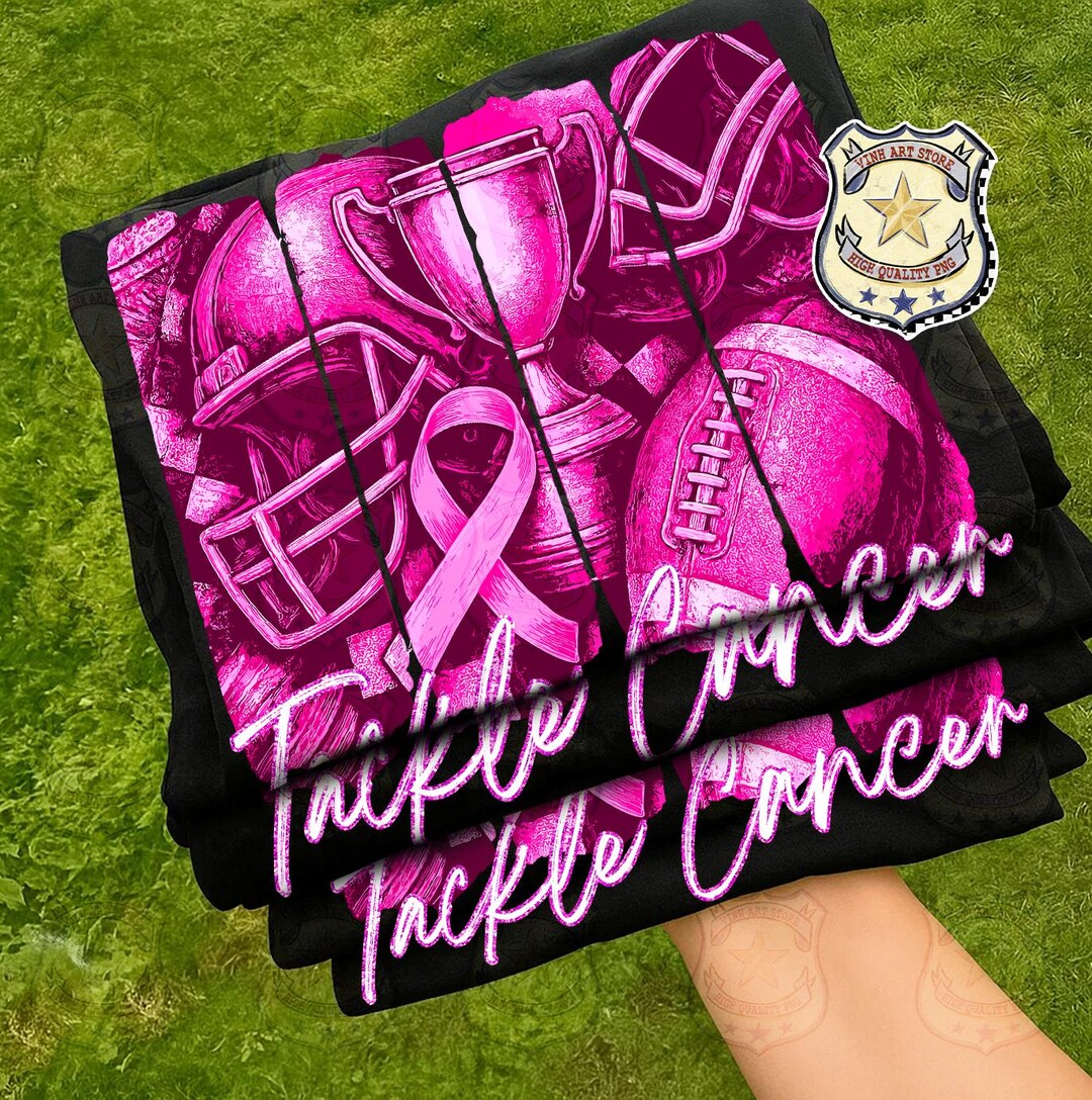 Tackle Cancer Football PNG, Retro Breast Cancer Awareness Png, Pink ...