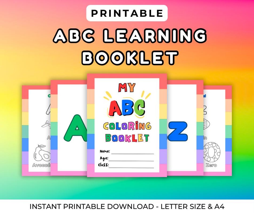 Printable ABC Coloring Booklet for Kids | Preschool Alphabet Learning ...