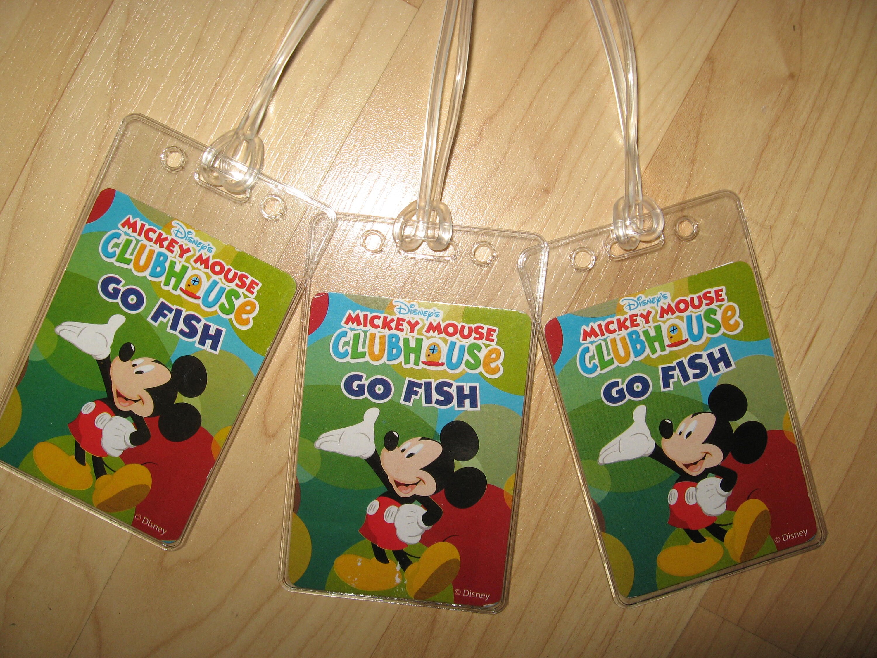 Mickey Mouse Luggage Tags - Walt Disney Clubhouse Vintage Go Fish Name ...