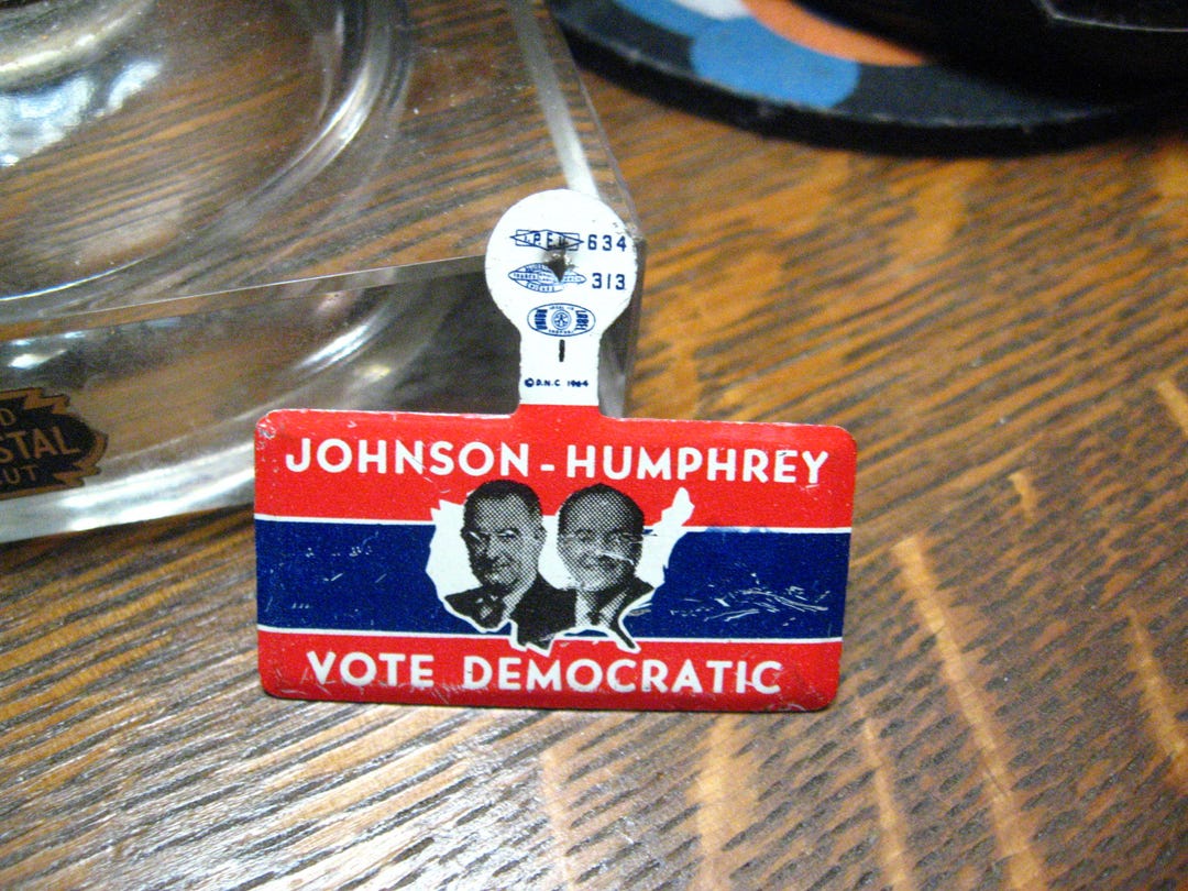 Lyndon Johnson Hubert Humphrey 1964 Lapel Pin Button - Etsy