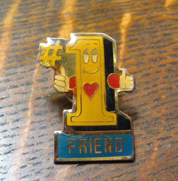 Number One #1 Friend Vintage Lapel Pin - Gem