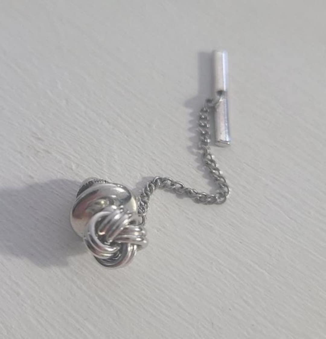 Silver Twist Knot Vintage Lapel Pin Tie Tack - Nautical Country Western ...