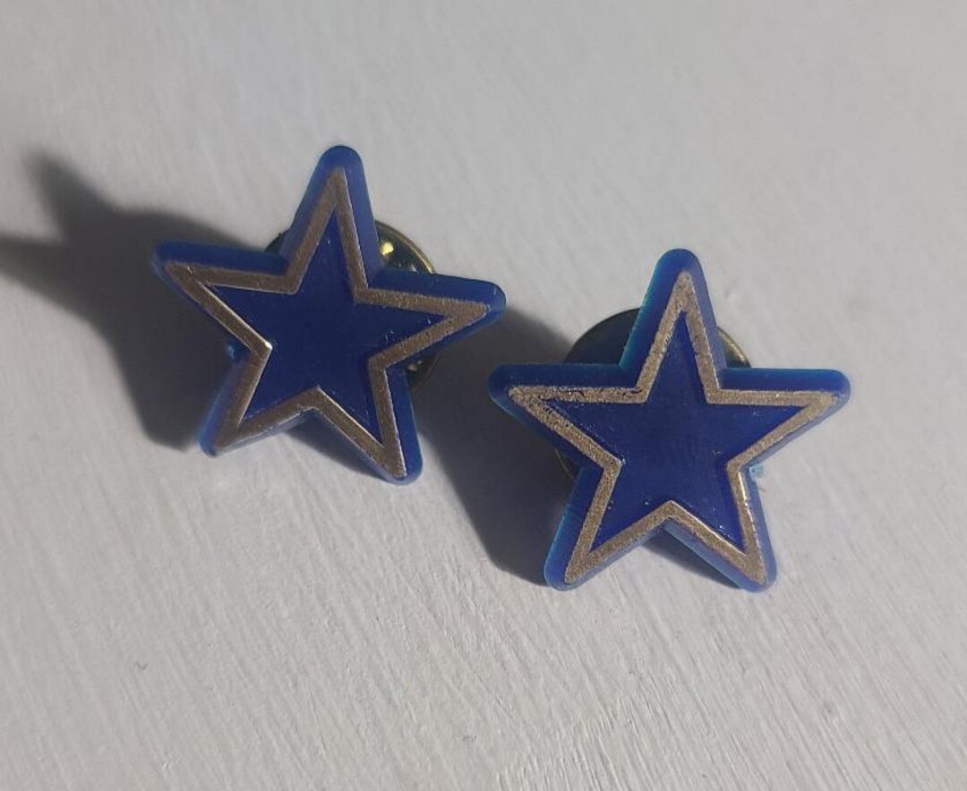 Blue & Gold Star Stars Set (2) Vintage Lapel Pins - Award Achievement ...