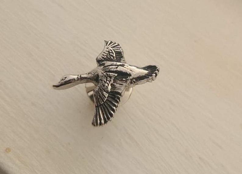 Flying Duck Vintage Lapel Pin Tie Tack Brooch - Bird Watcher Hunter ...