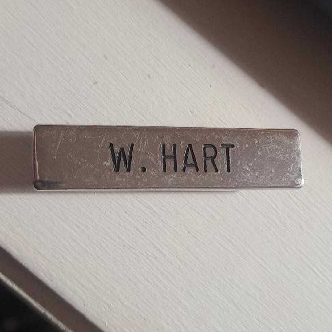W. Hart Reeves Company Inc. Vintage Name Badge Lapel Pin - Silver Black ...