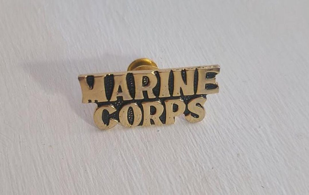 USMC Vintage Gold Lapel Pin Tie Tack Brooch - United States Marine ...