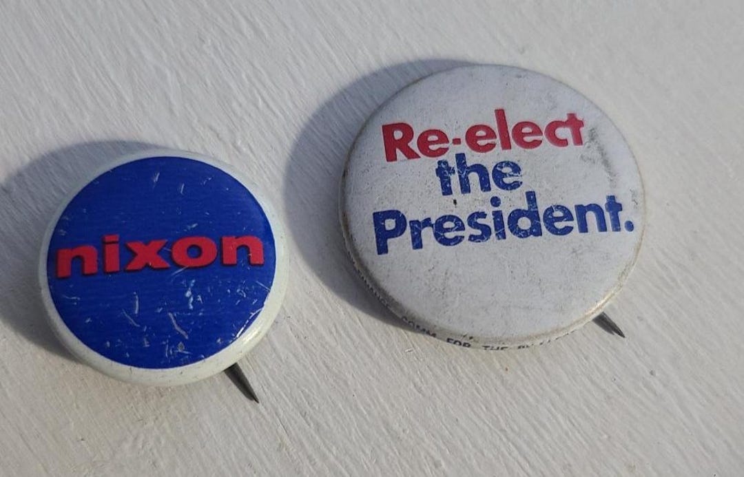 Richard Nixon Spiro Agnew 1972 Campaign Pins (2) - USA President ...