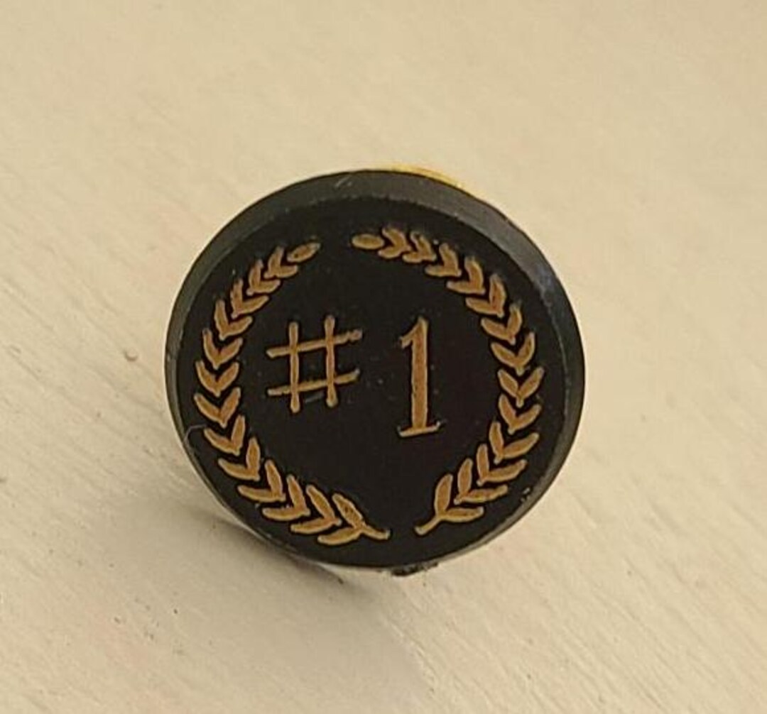Number One #1 Winner Vintage Lapel Pin Tie Tack - Black & Gold Wreath ...