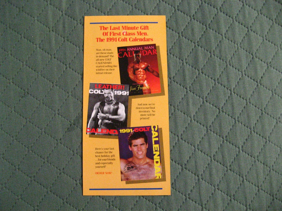 Colt Studio 1991 Male Calendar Vintage Promo Flyer - Etsy