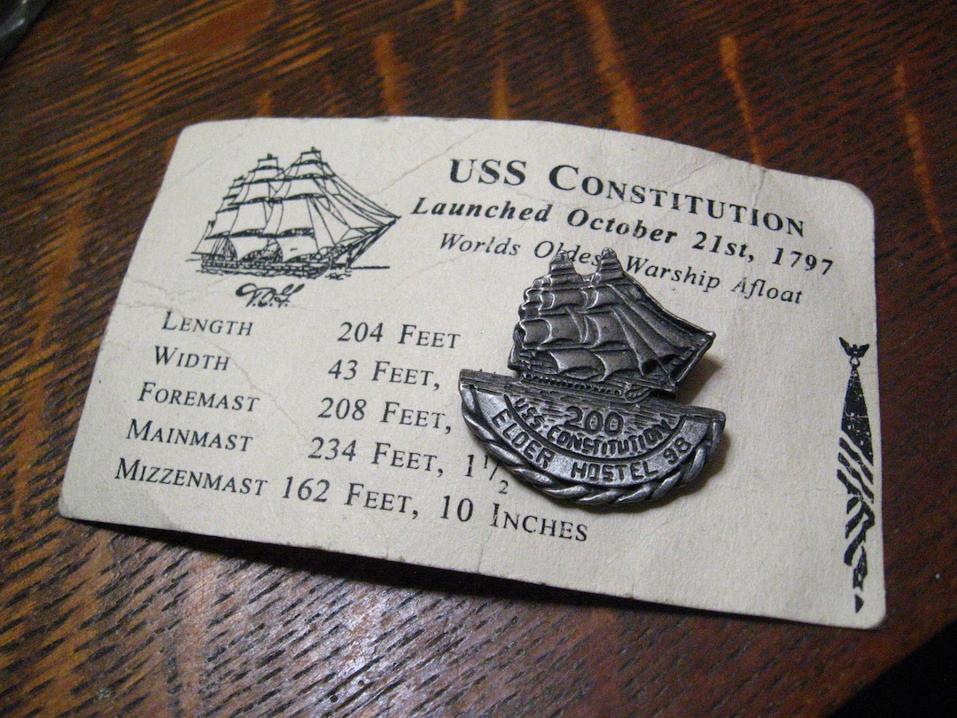 USS Constitution 1998 Anniversary Lapel Pin Card - Etsy