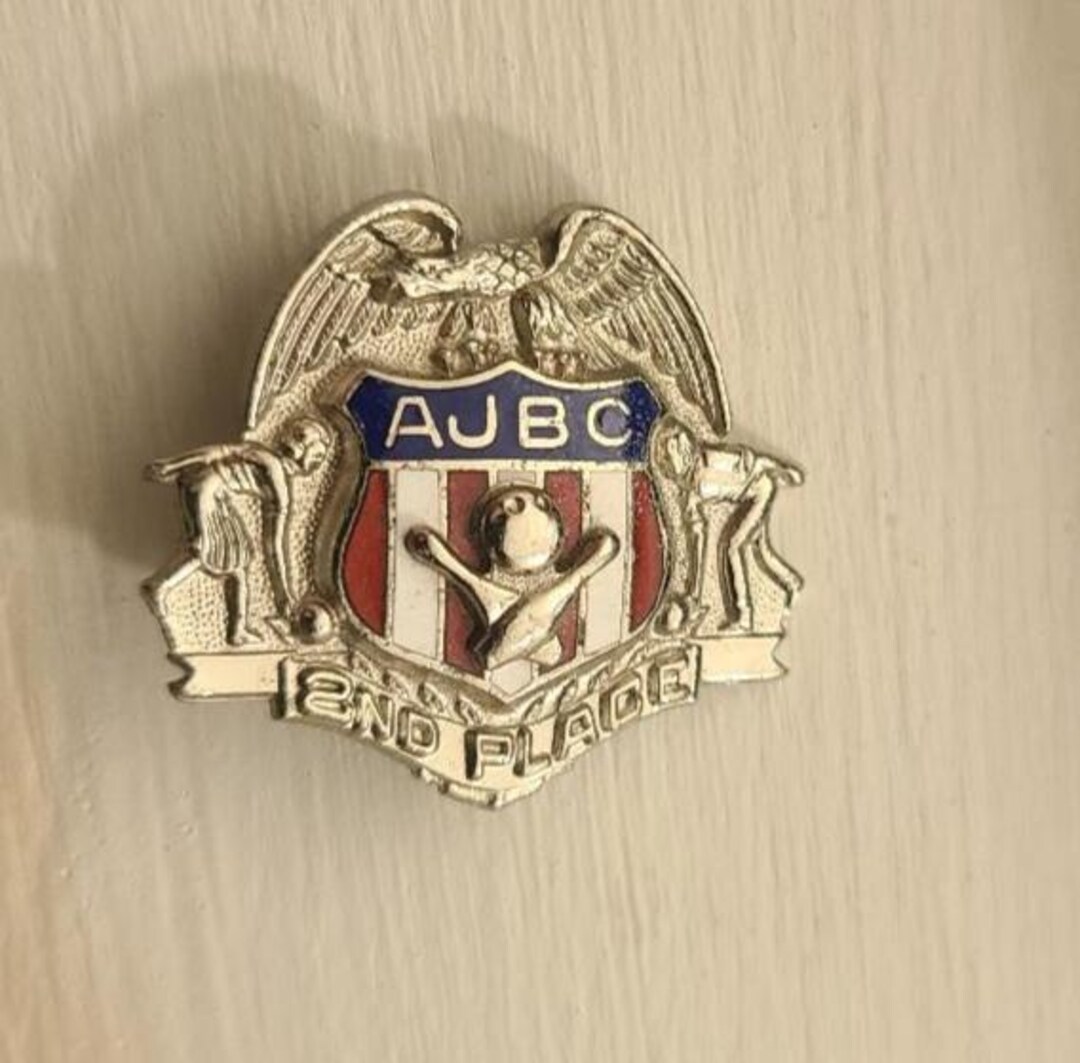 AJBC Bowler 2nd Place Mid Century Lapel Pin - American Junior Bowling ...