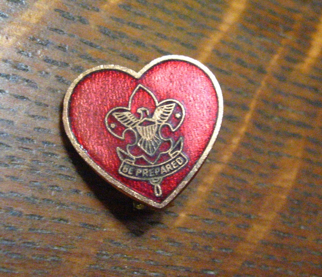 BSA Be Prepared Vintage Red Heart Copper Lapel Pin - Etsy