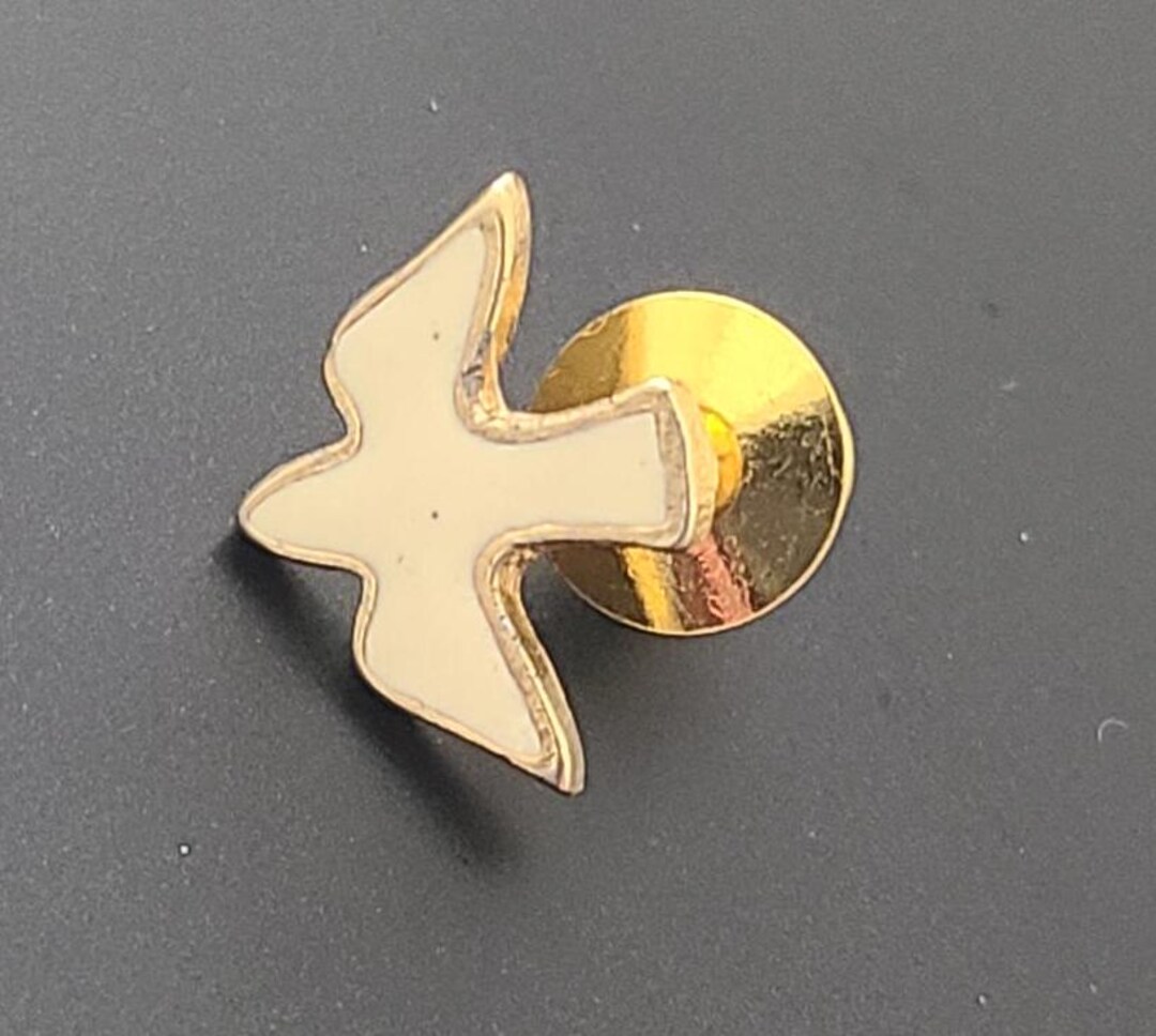 White Dove Holy Spirit Vintage Lapel Pin Tie Tack - Peace Love Hope ...