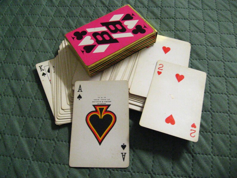 Brown & Bigelow Vintage 1960's Pink Playing Cards Deck - Etsy