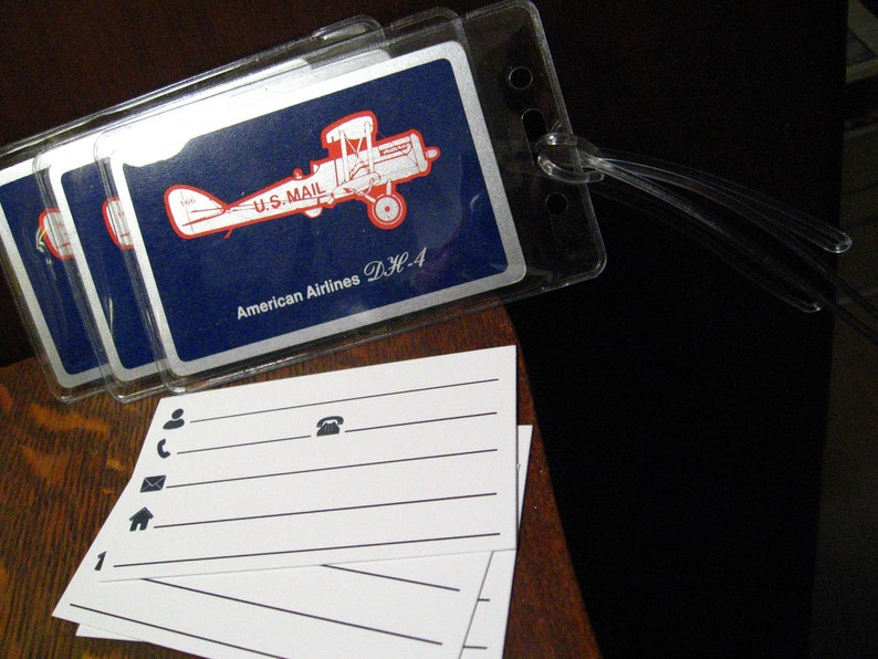 American Airlines Vintage Playing Card Luggage Tags (3) - Etsy