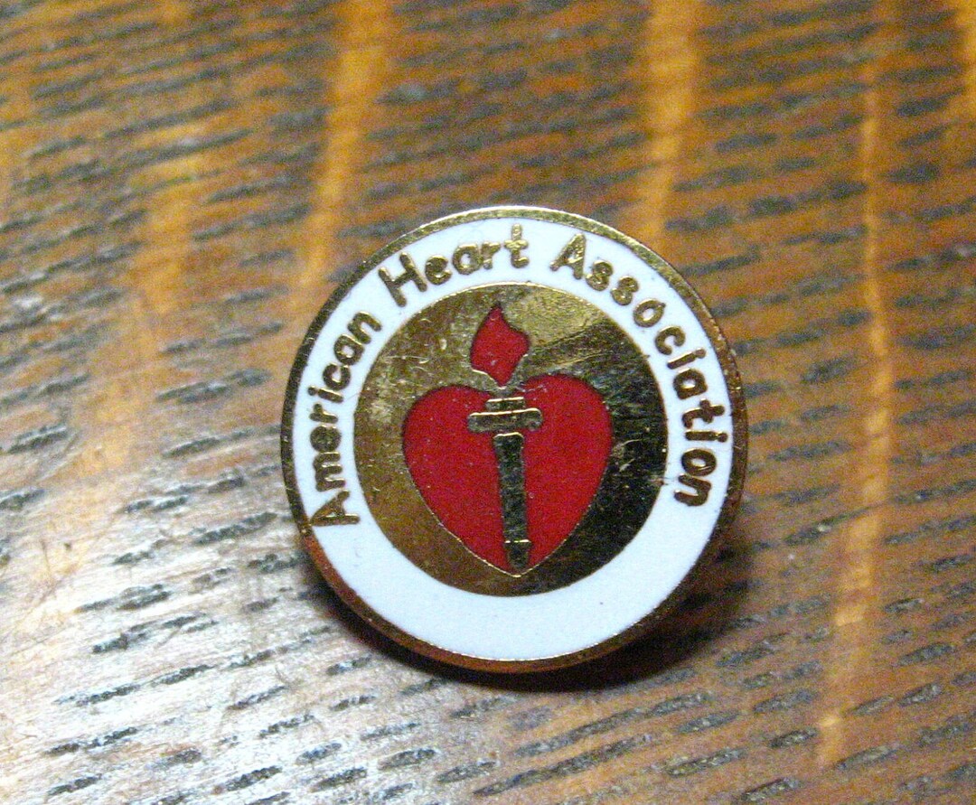 American Heart Association Vintage Torch Lapel Pin - Etsy