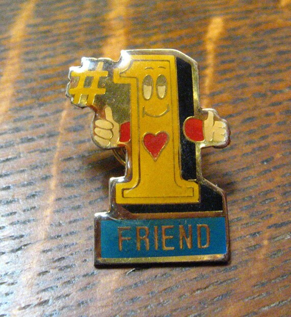 Number One #1 Friend Vintage Lapel Pin - Gem