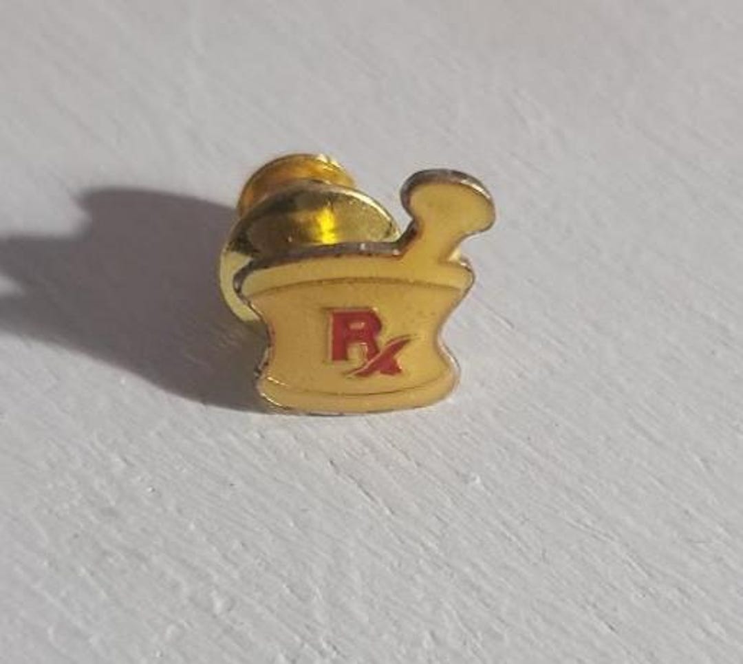 RX Mortar & Pestle Vintage Drug Lapel Pin Tie Tack - Medical Doctor ...