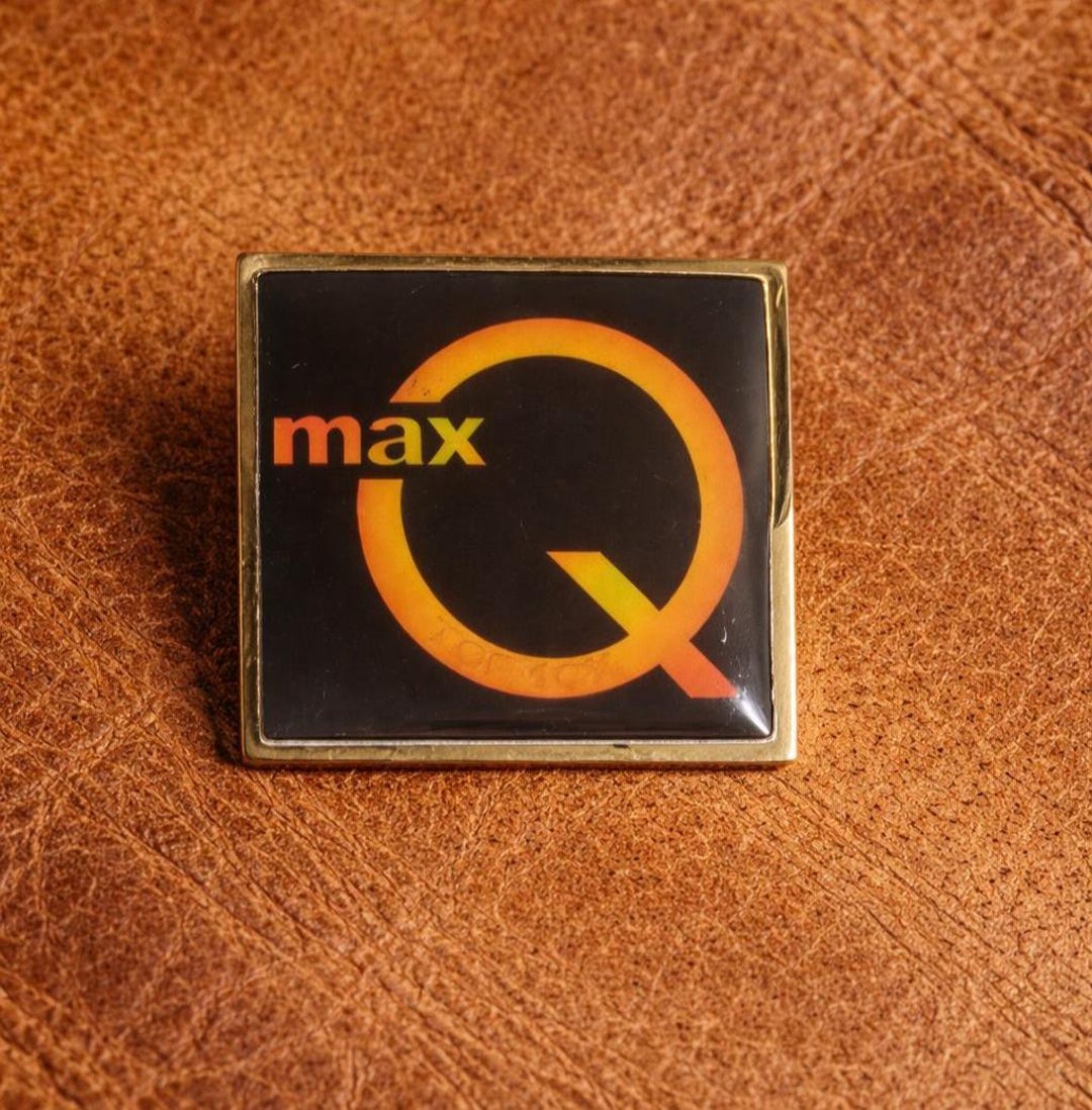 Qmax Maxq Vintage Company Logo Black & Orange Lapel Pin - Square Made ...
