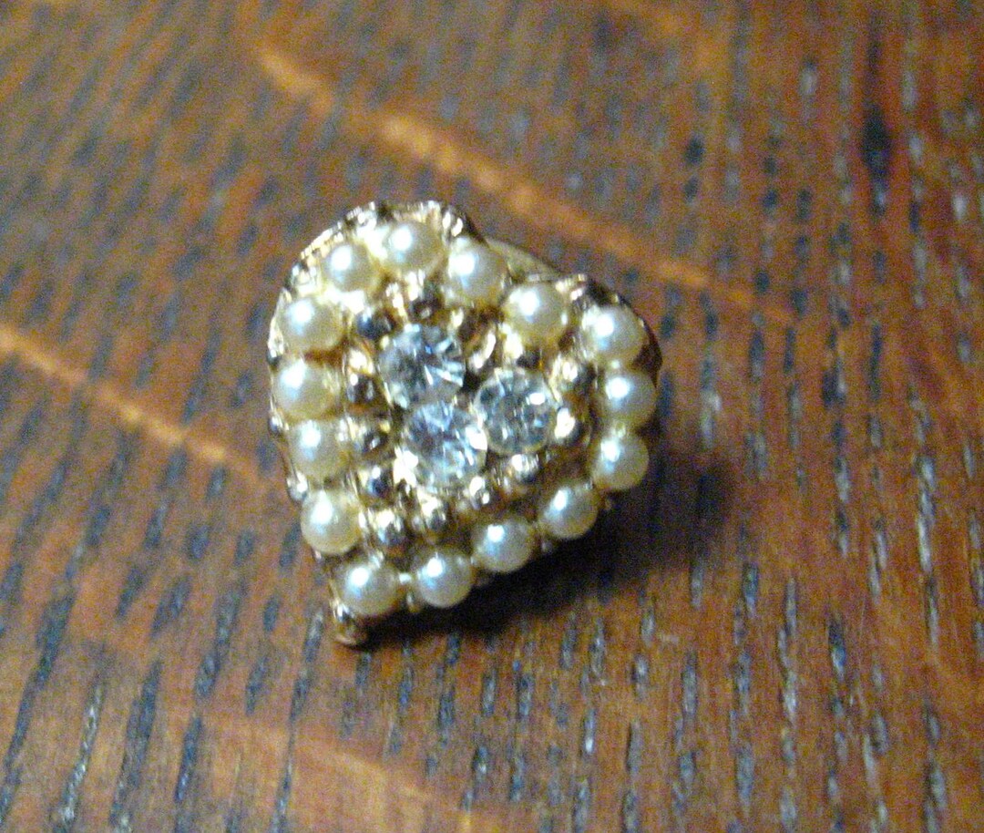 Rhinestone Heart Love Bling Lapel Pin Sm. Brooch - Etsy
