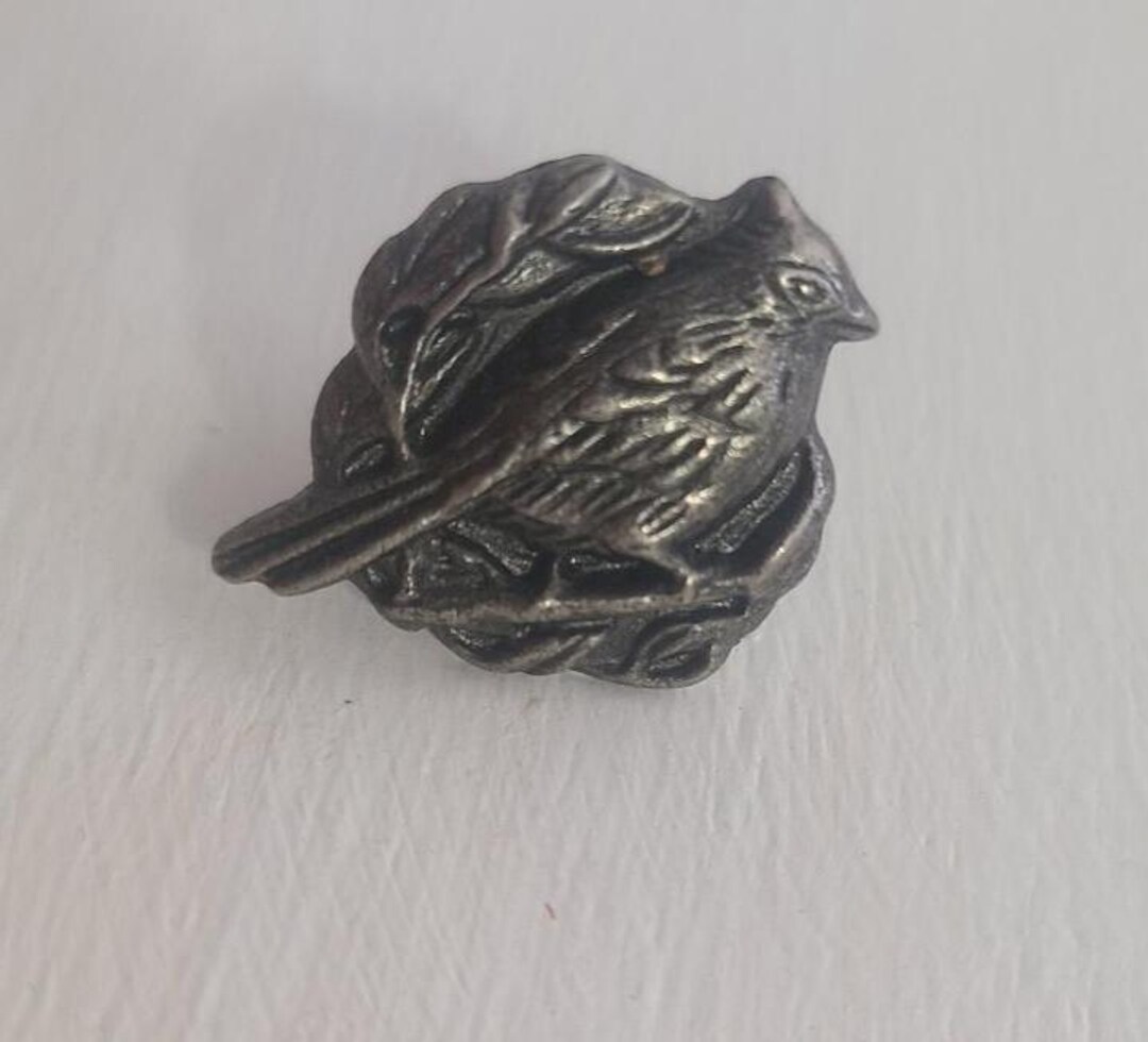 Pewter Cardinal Bird Vintage Lapel Pin Tie Tack Brooch - Audubon ...