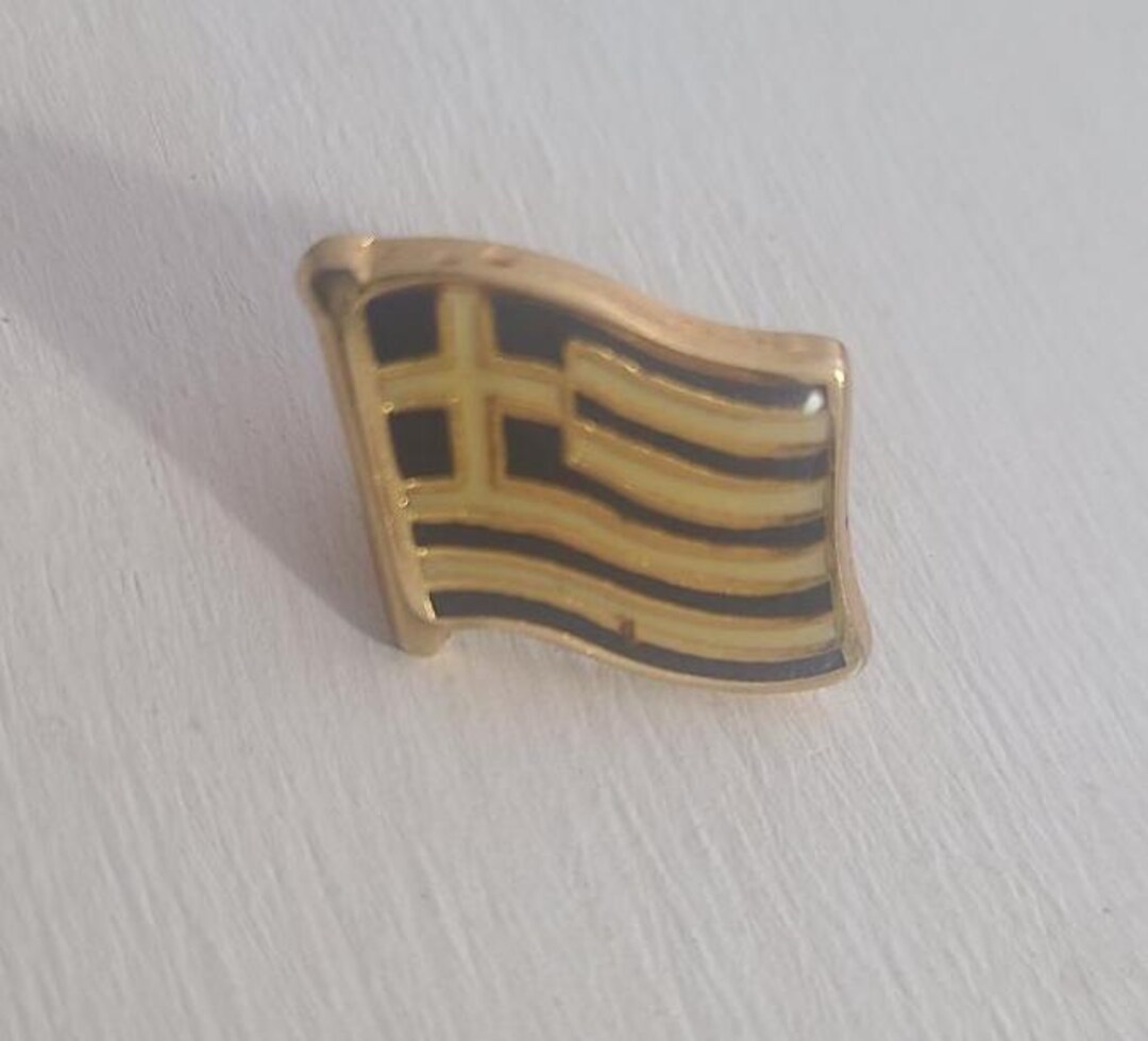 Greece Hellenic Republic National Flag Vintage Lapel Pin Tie Tack ...