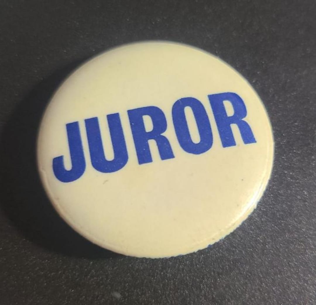 Juror Court Vintage Lapel Pin Identification Button - Law Legal Mock ...