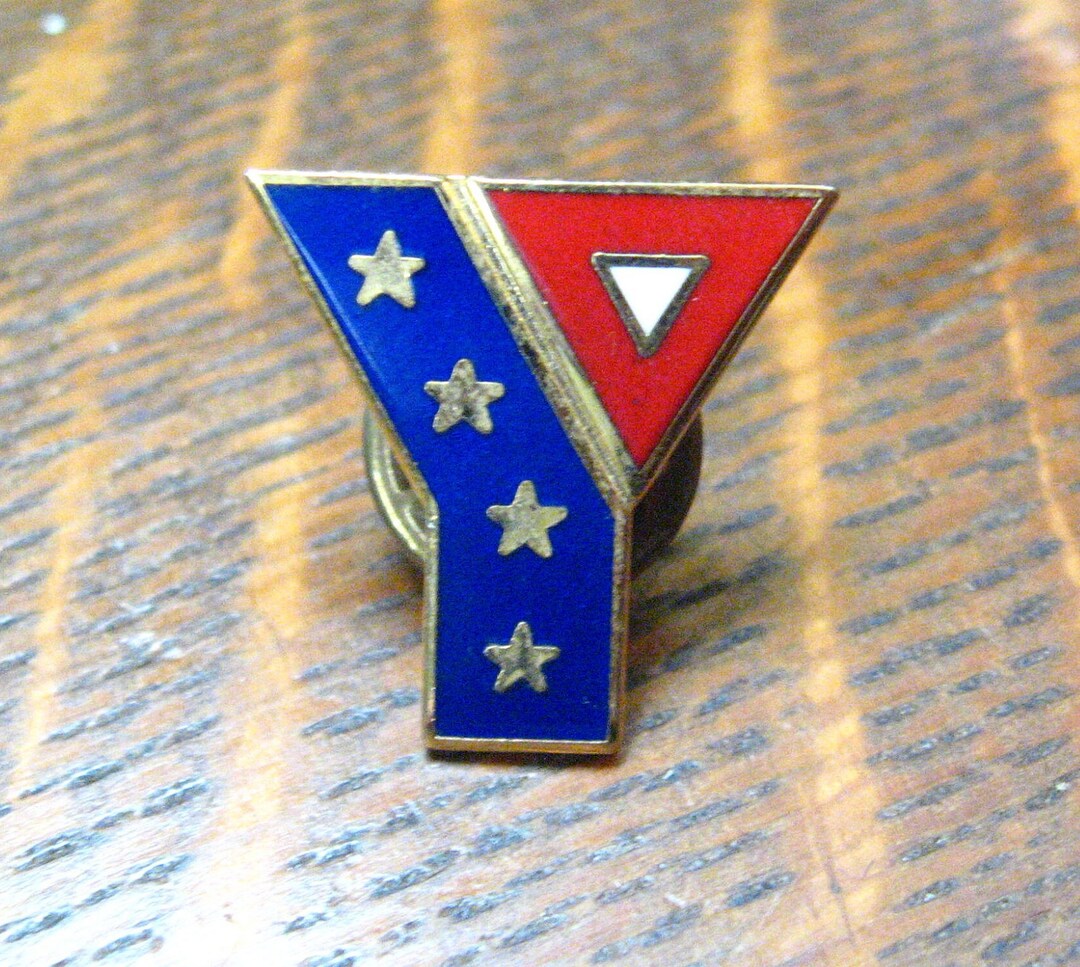 YMCA American Flag Vintage Lapel Pin - Etsy