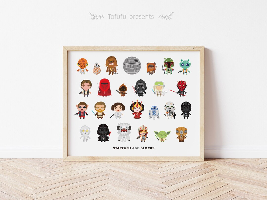 Star Wars Alphabet Art Print 20 X 16 ABC Block | Star Wars Nursery Wall ...