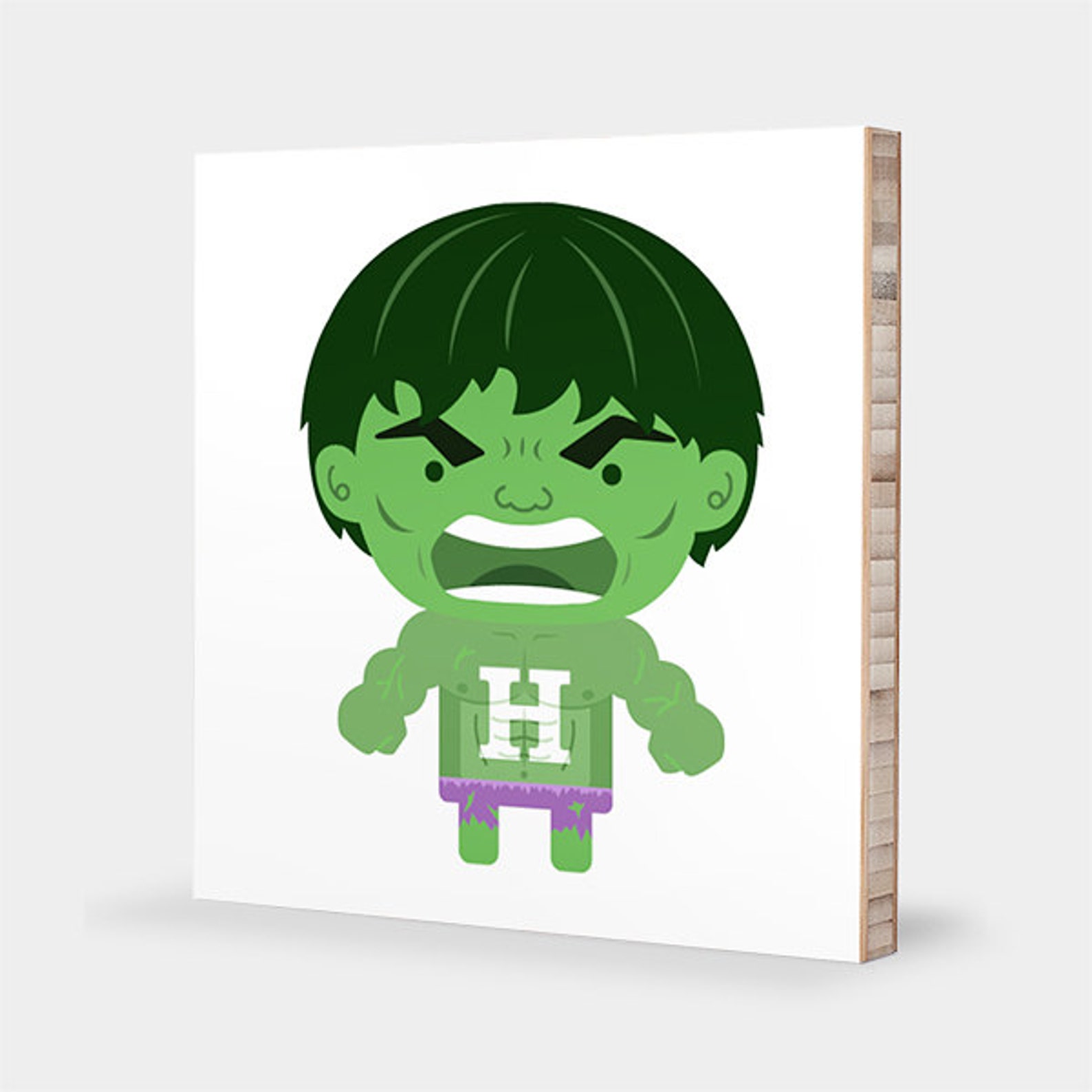 H for Hulk: ABC Block Bamboo Wall Art Series // Alphabet Kids Wall Art ...
