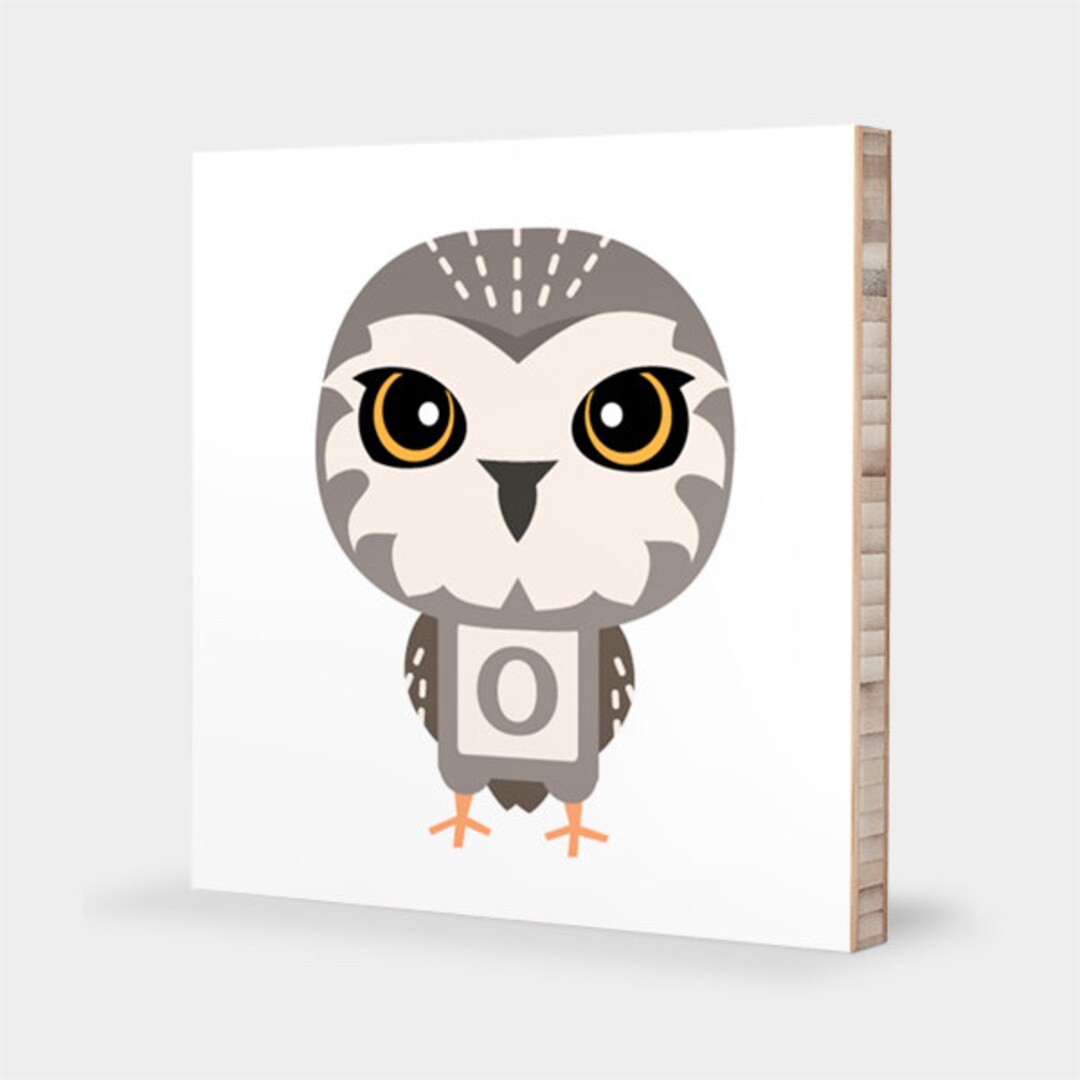 O is for Owl : ABC Block Bamboo Wall Art Series // Alphabet Kids Wall ...