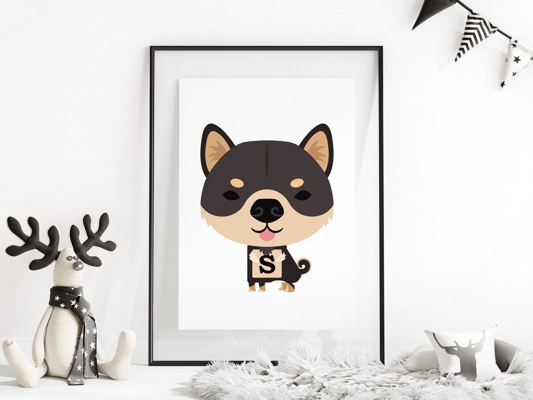 S is for Black Shiba Inu, Shiba | Alphabet ABC Blocks, Shiba Inu Gifts ...