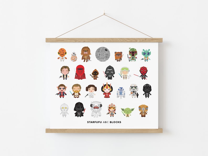 Star Wars Alphabet Art Print 20 X 16 ABC Block | Star Wars Nursery Wall ...
