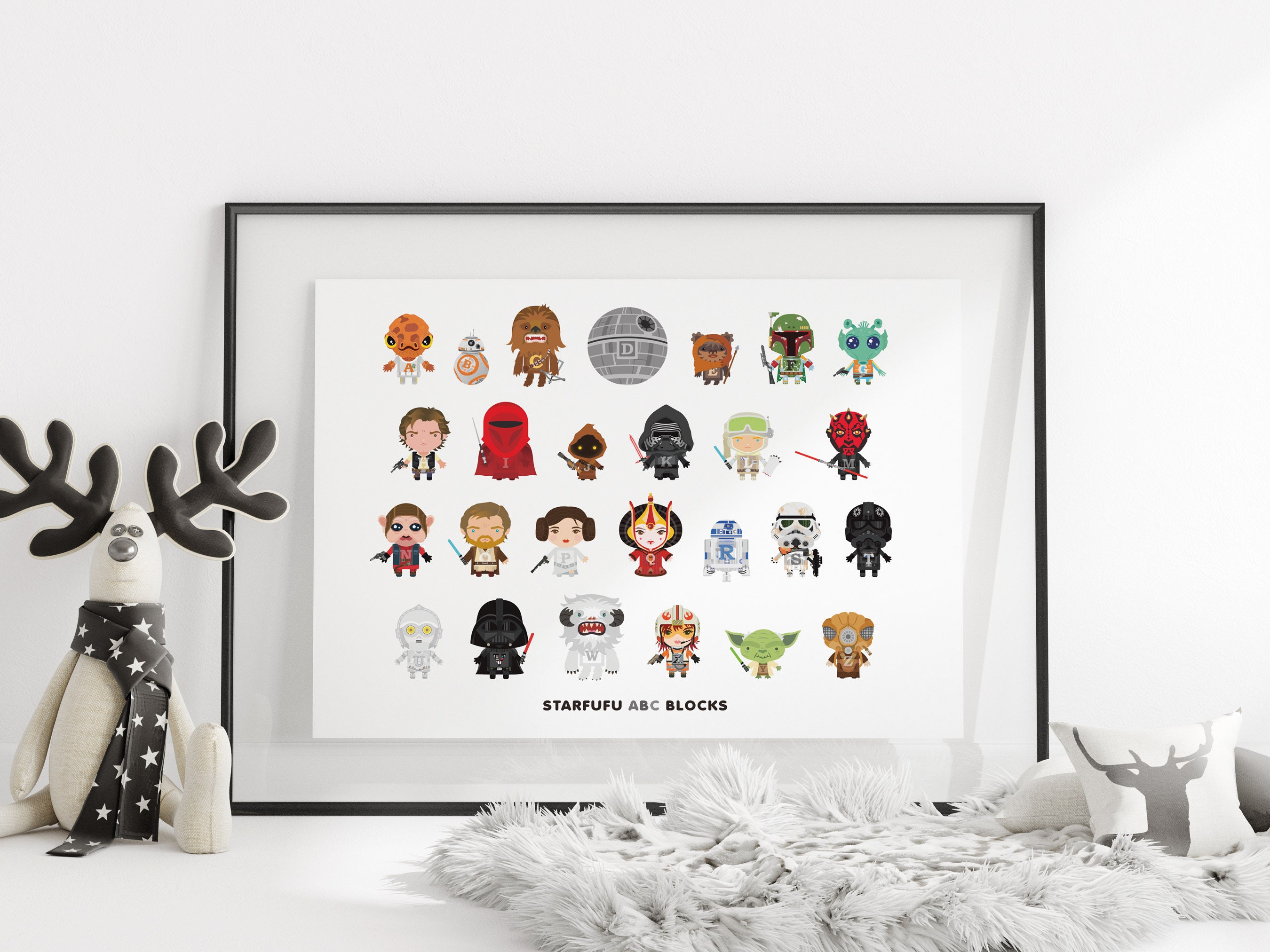 Star Wars Alphabet Art Print 20 X 16 ABC Block | Star Wars Nursery Wall ...