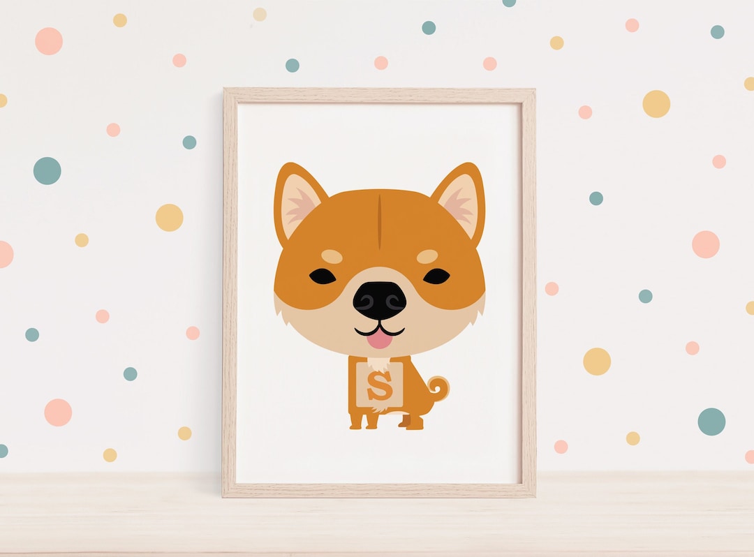 S is for Shiba Inu, Shiba | Alphabet ABC Blocks, Shiba Inu Gifts, Cute ...