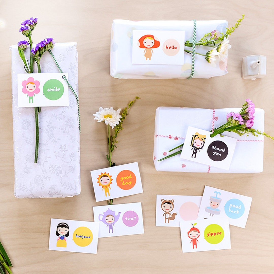 Smile Mini Hello Card Set of 9 - Love Card, Gift Tag, Thank You Card ...