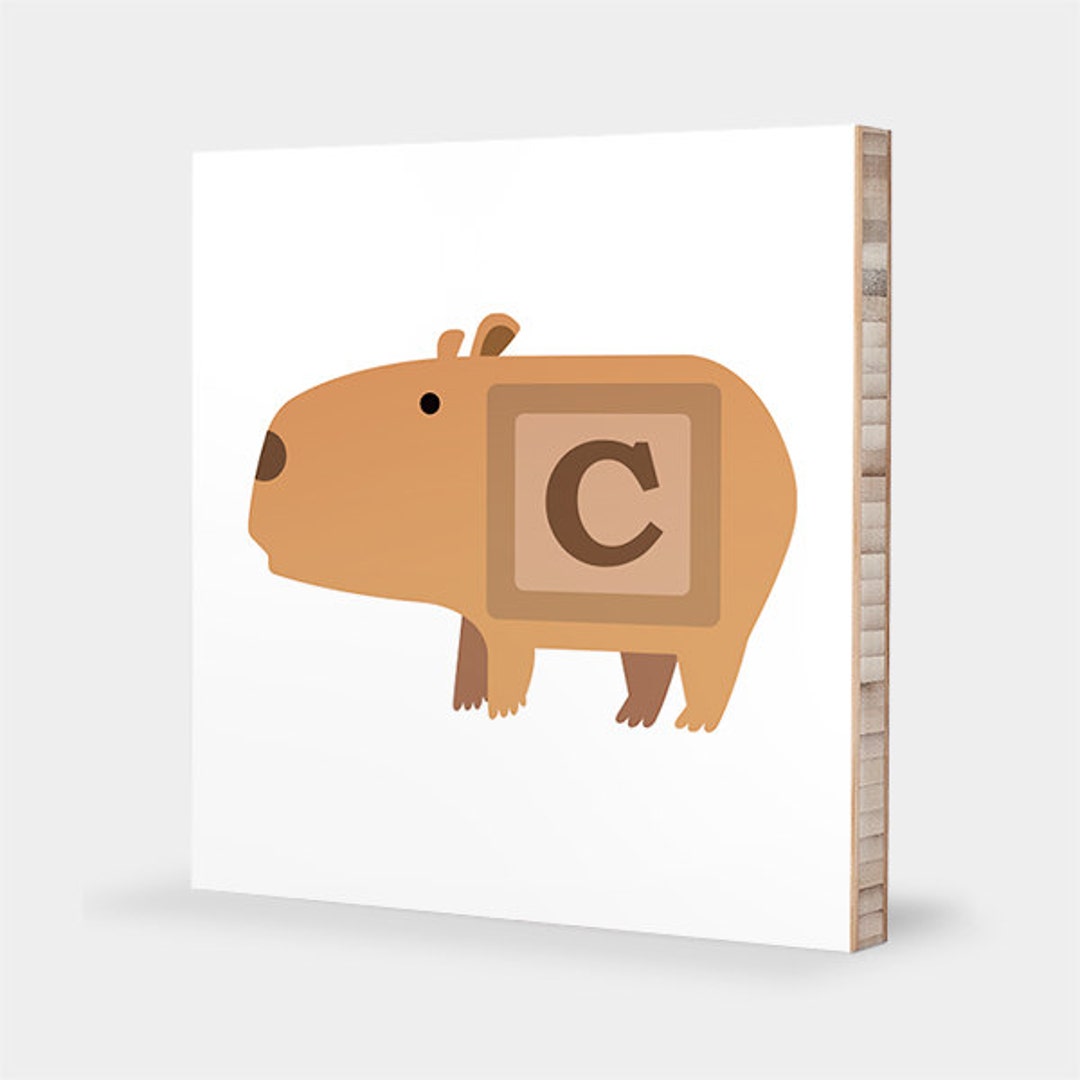 C is for Capybara : ABC Block Bamboo Wall Art Series // Alphabet Kids ...