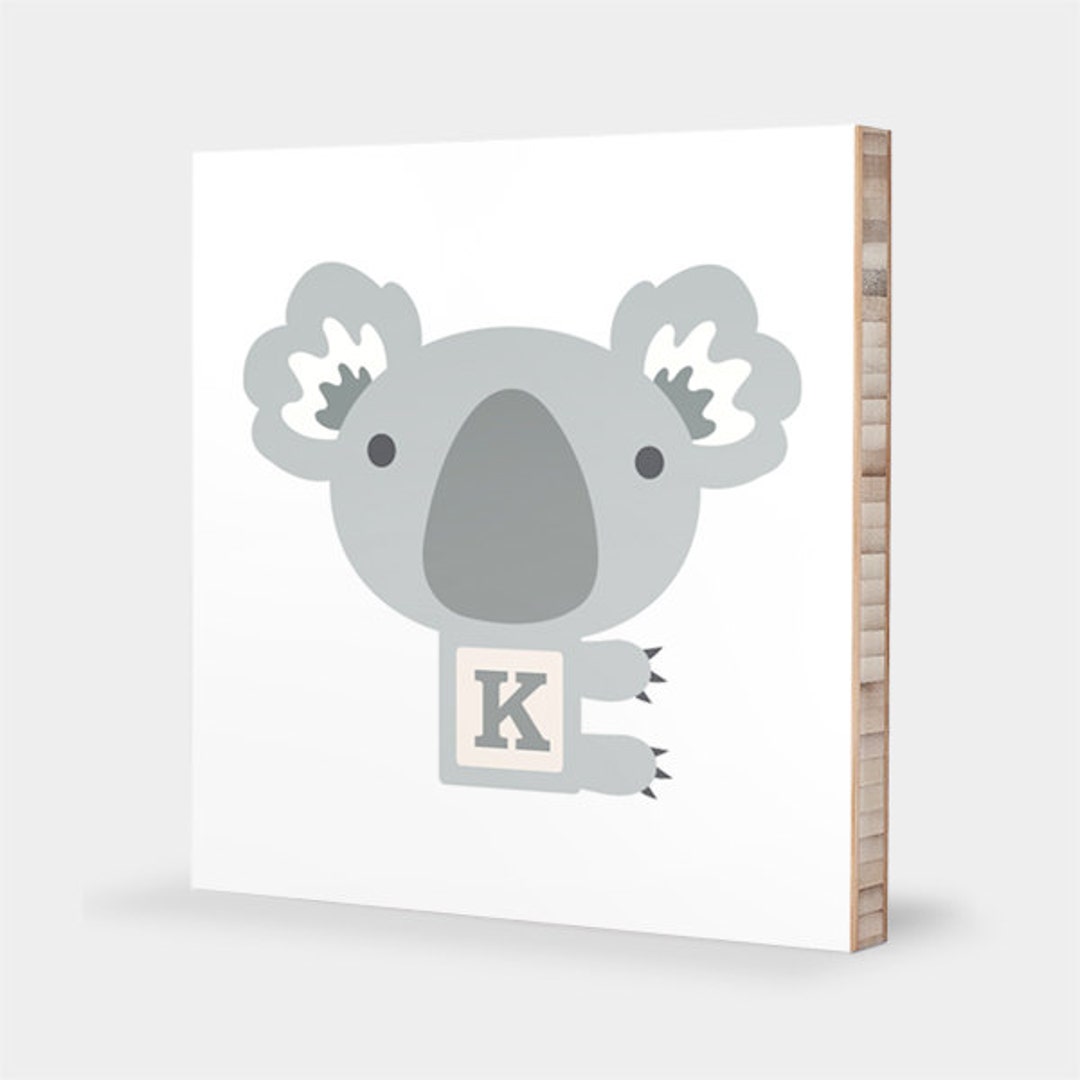 K is for Koala : ABC Block Bamboo Wall Art Series // Alphabet Kids Wall ...