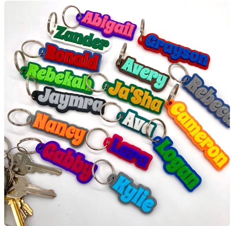 Customized 3D Printed Keychain, Fridge Magnatic Name, Personalized Logo ...
