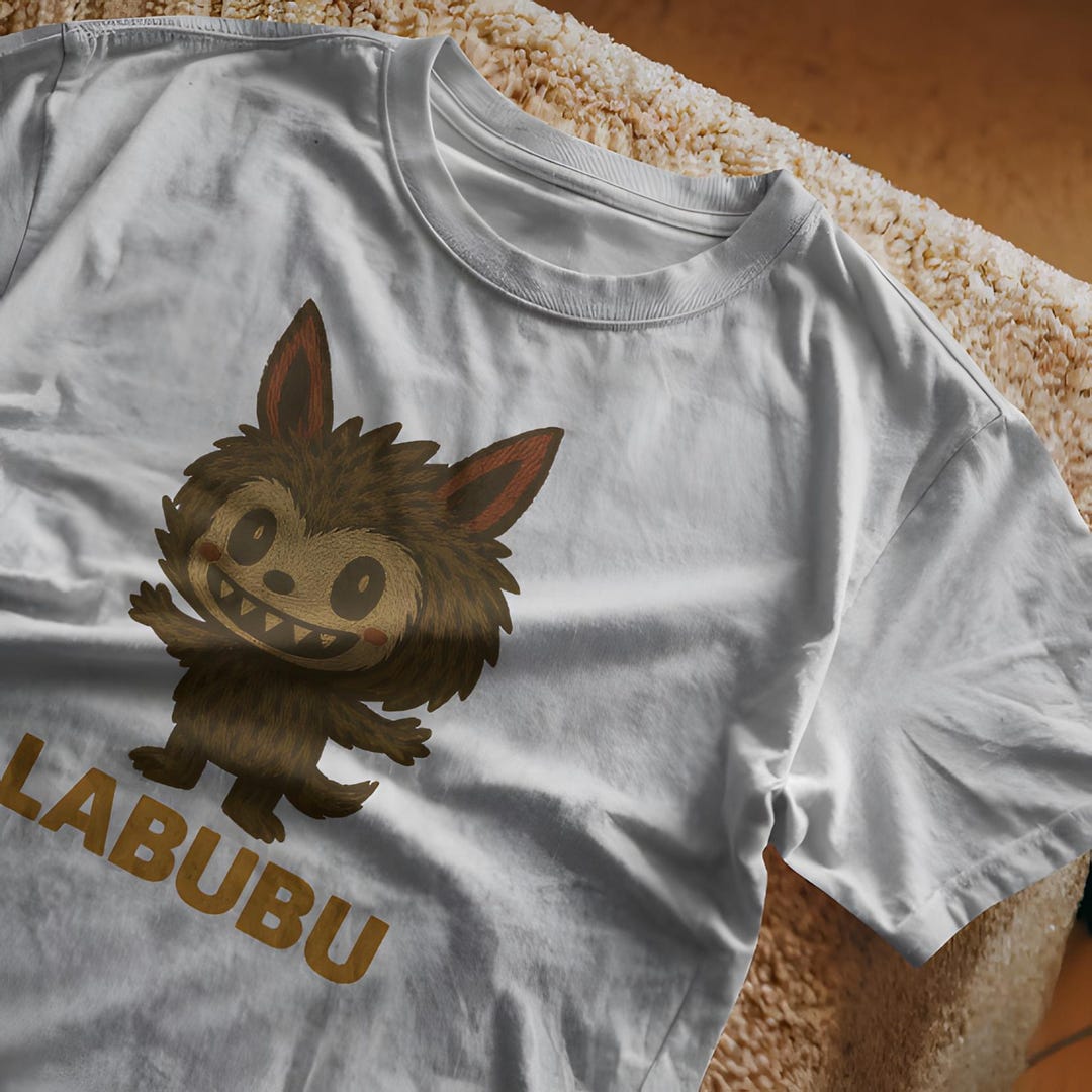 Labubu Design Unisex Tee: Whimsical Embroidered-look T-shirt - Etsy