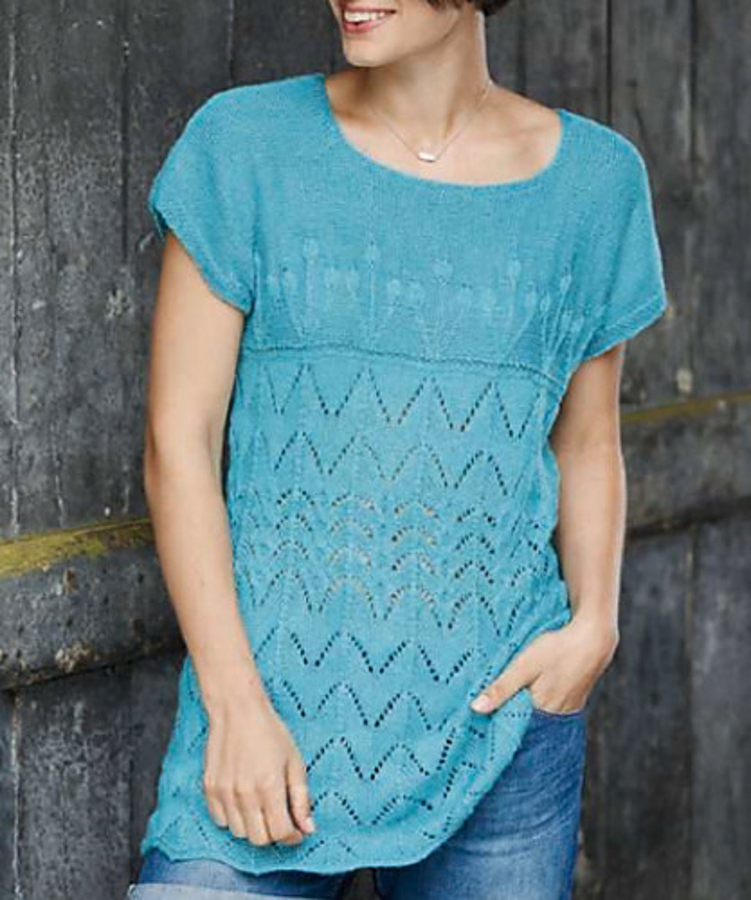Lace Top Knitting Pattern in 4ply: Women's Capped Sleeve Design (PDF ...