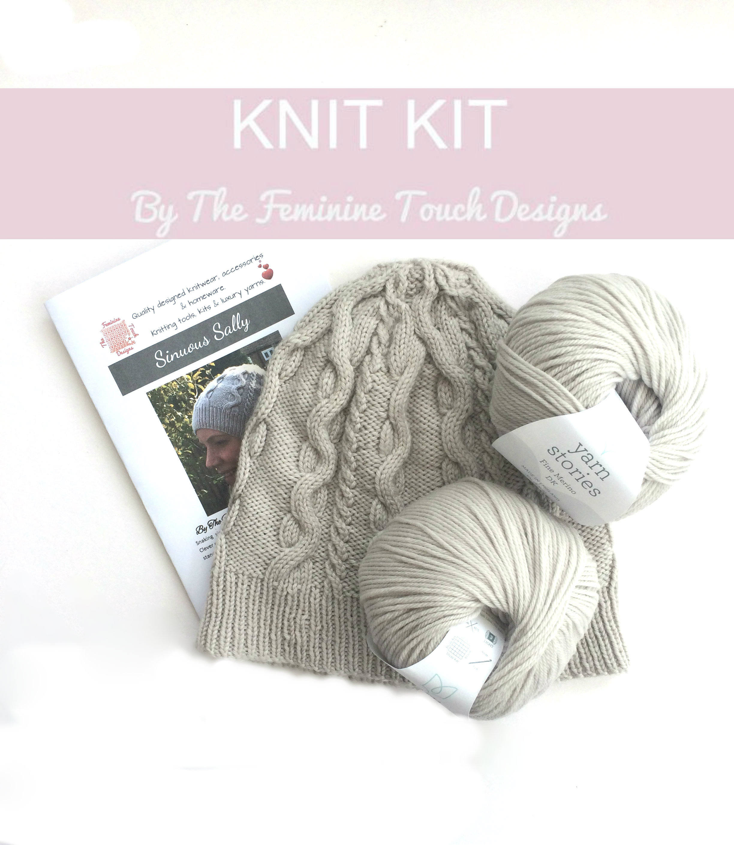 Hat Knitting Kit , 100% Wool Beanie Hat, Cable Knitted Toque , DIY ...