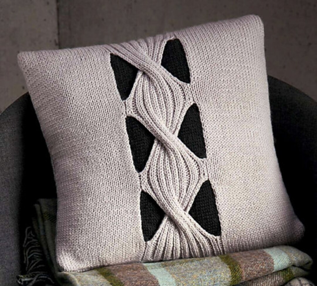 Cable Knit Pillow Pattern: Sloane Square Cushion DIY Kit (PDF Pattern ...