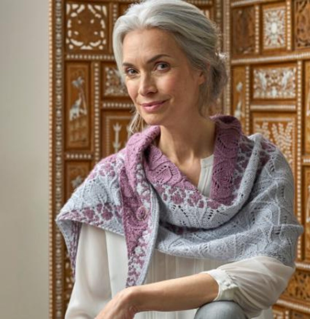 Helleborine Lace Shawl Knitting Kit ,4ply Wool & Silk Yarn Plus Uk ...